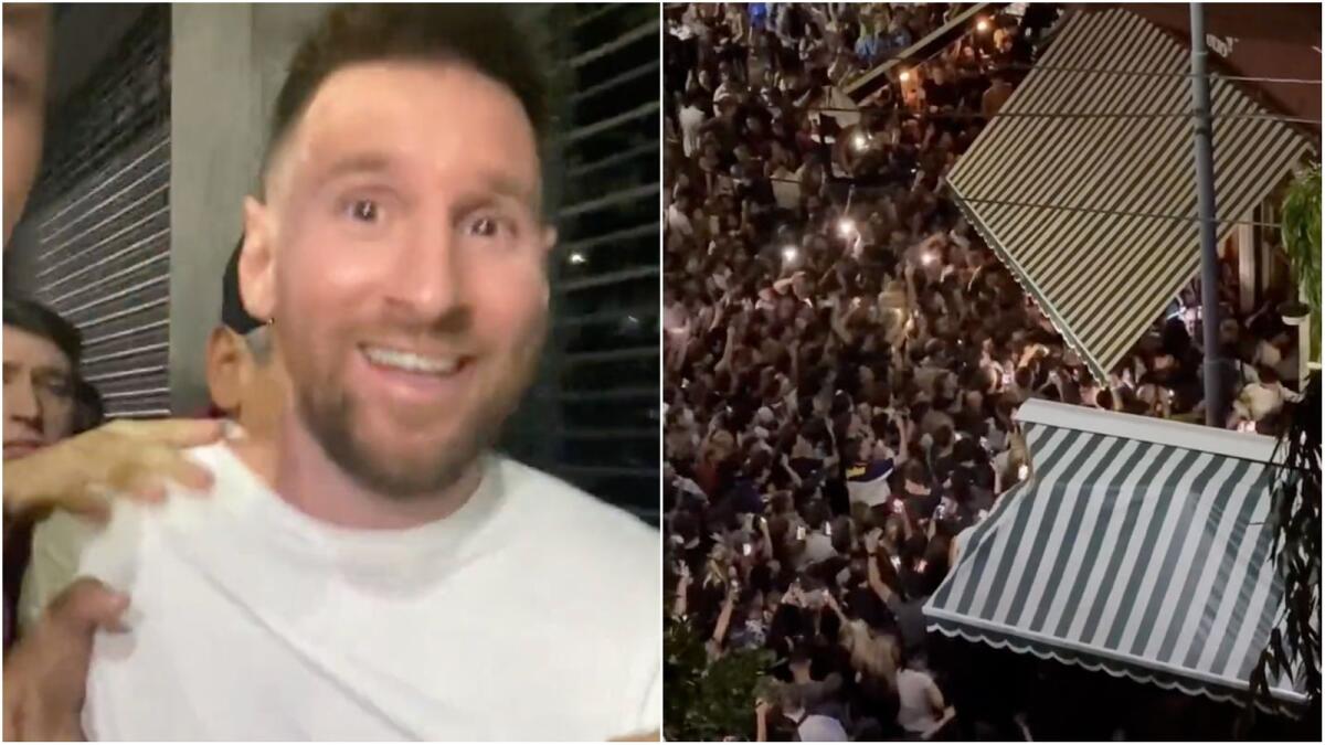WATCH: Lionel Messi Mobbed by a Huge Crowd of Fans Outside Restaurant ...